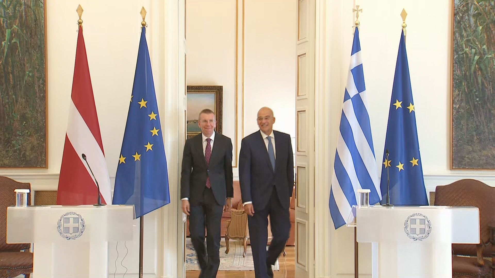 Live οι δηλώσεις των Υπουργών Εξωτερικών Ελλάδας και Λετονίας - ertnews.gr