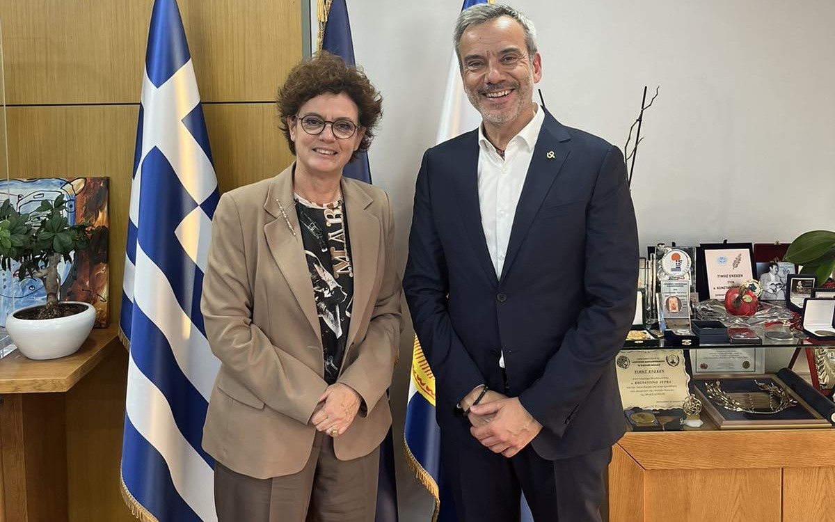 Συνάντηση Κ.Ζέρβα με τη νέα Πρόεδρο του ΣΒΕ Λουκία Σαράντη - ertnews.gr