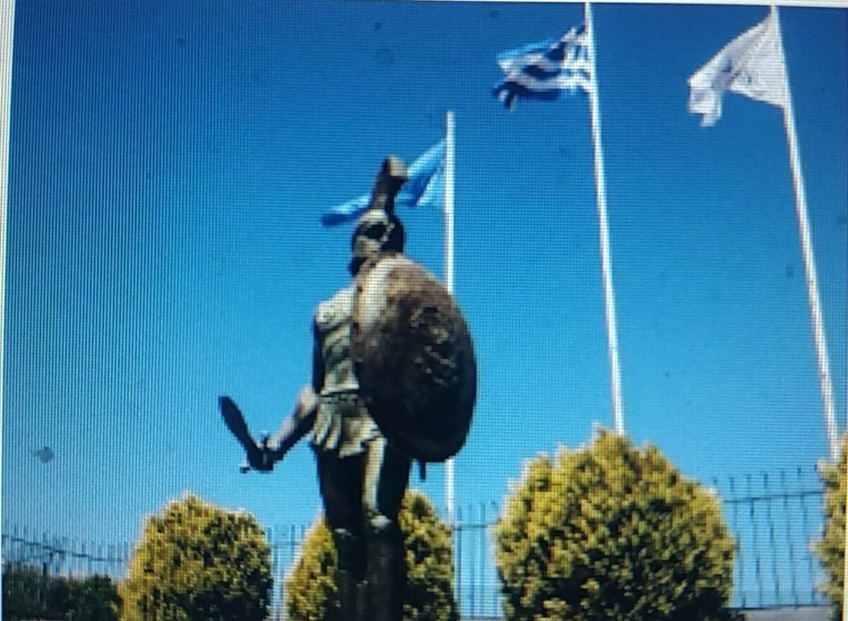 Συντήρηση του ορειχάλκινου αγάλματος του Βασιλιά Λεωνίδα στη Σπάρτη ...
