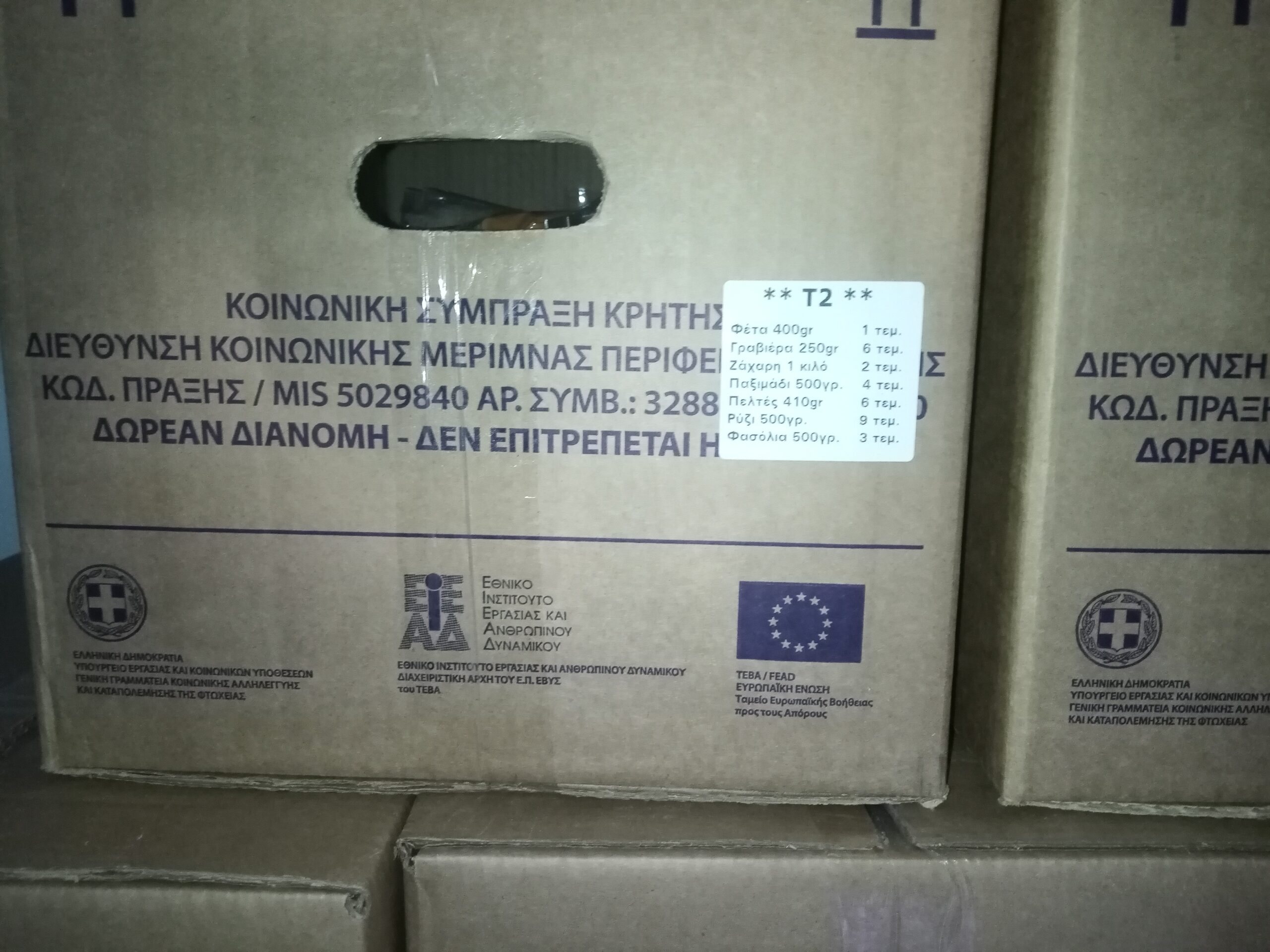 Διανομή τροφίμων και ειδών βασικής υλικής συνδρομής στους ωφελούμενους ...