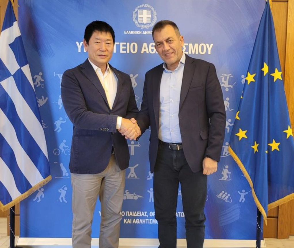 Με τον πρόεδρο της Παγκόσμιας Ομοσπονδίας Γυμναστικής συναντήθηκε ο ...