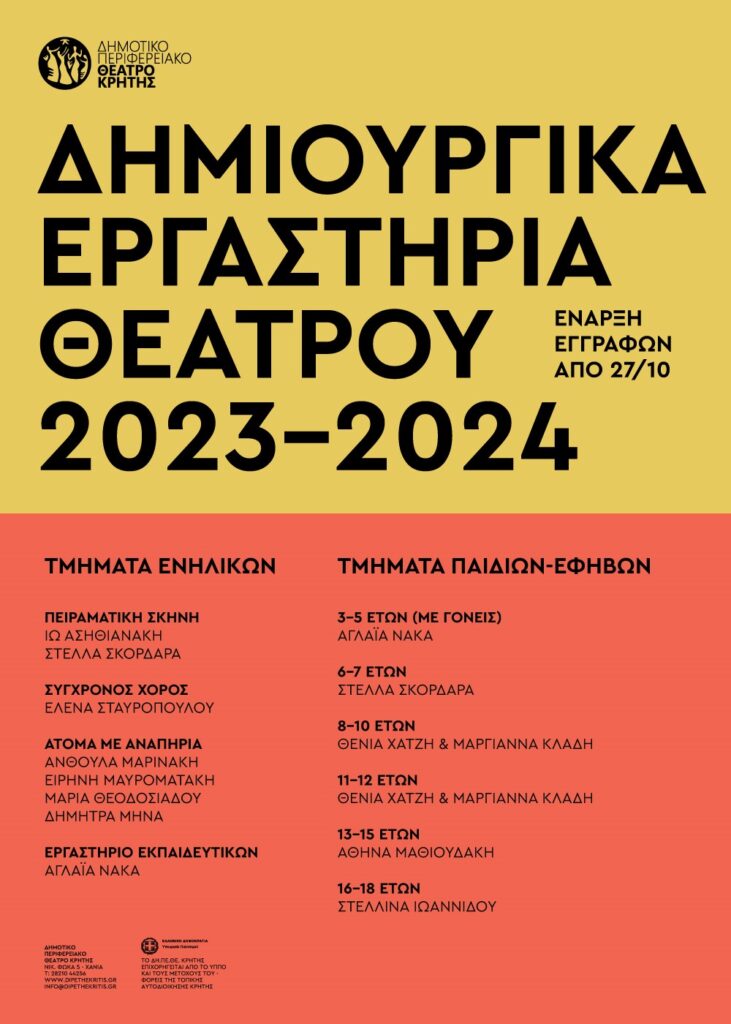Χανιά: Εγγραφές στην Ερασιτεχνική Σκηνή και στα παιδικά θεατρικά ...