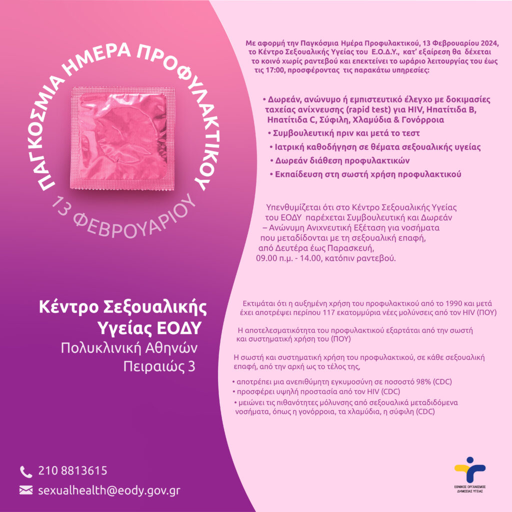 Παγκόσμια Ημέρα Προφυλακτικού: Οι υπηρεσίες που προσφέρει το Κέντρο ...