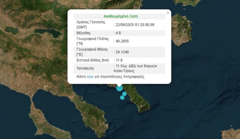 Σεισμός 4,8 Ρίχτερ στο Άγιο Όρος - Αισθητός και στη Θεσσαλονίκη - ertnews.gr